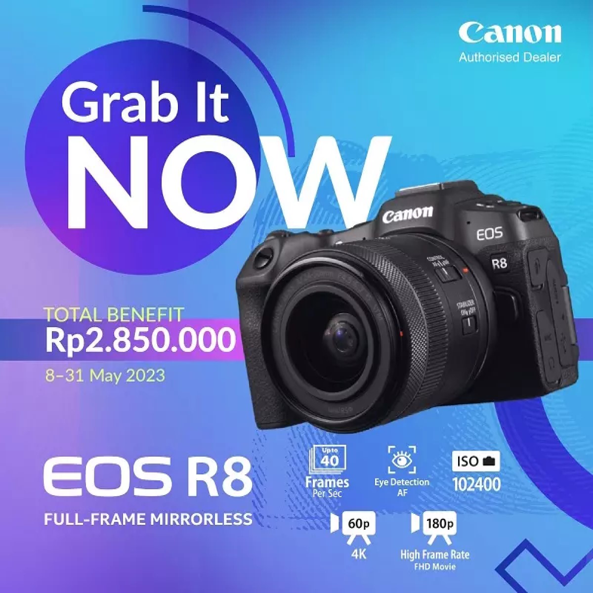 Canon Mirrorless R8 Telah Hadir Di Sentra Digital Surabaya
