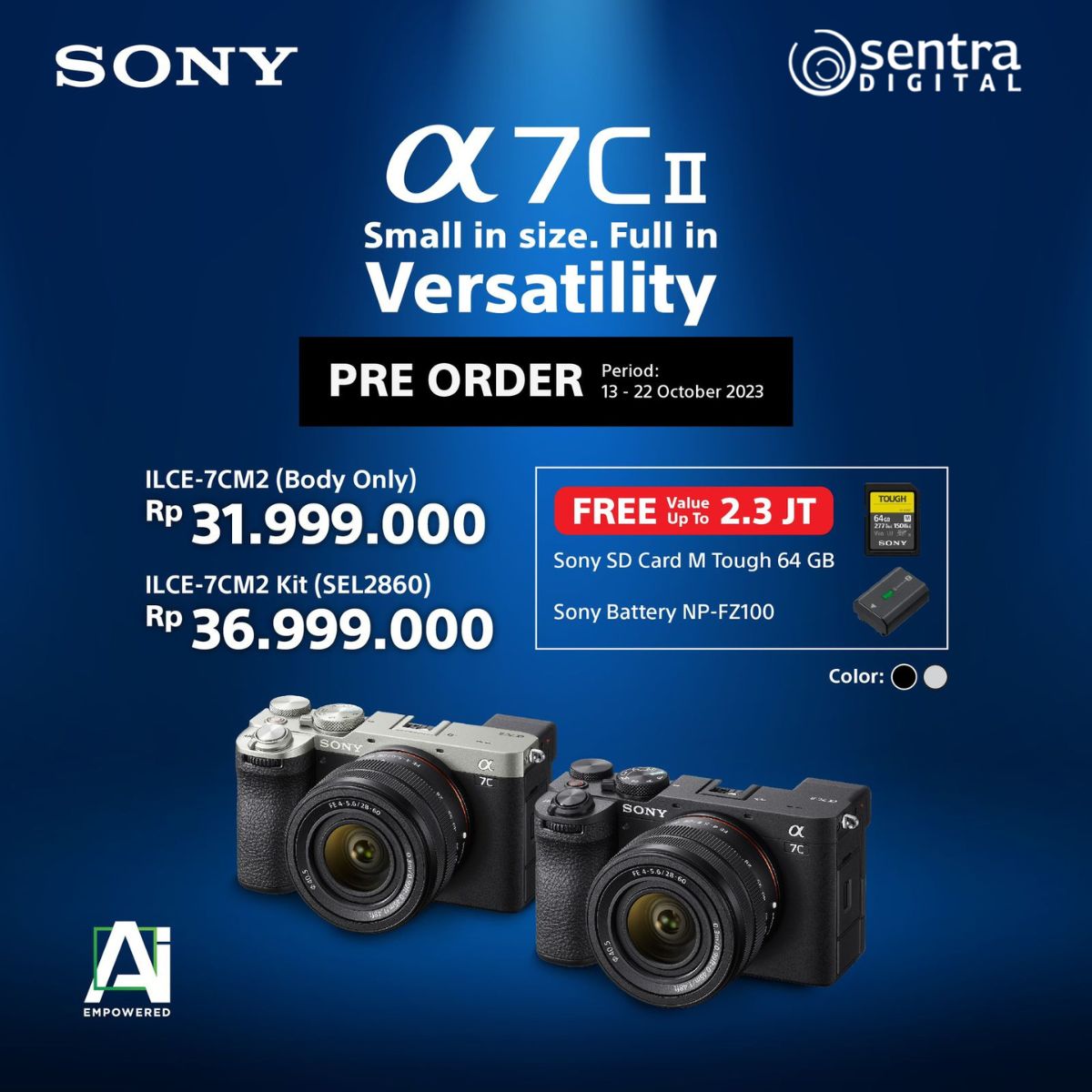 Sony A7C II Terbaru Kini Tersedia Untuk Pre Order Di Sentra Digital!